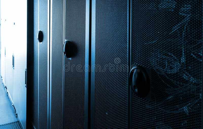 Server Room with Modern Communication and Server Equipment Stock Photo ...