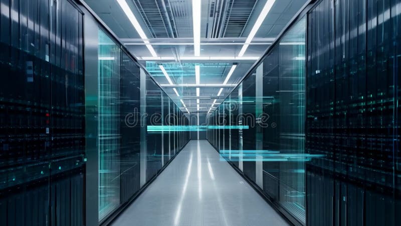Server Room in a Modern Office of a Technology Company. Development of ...