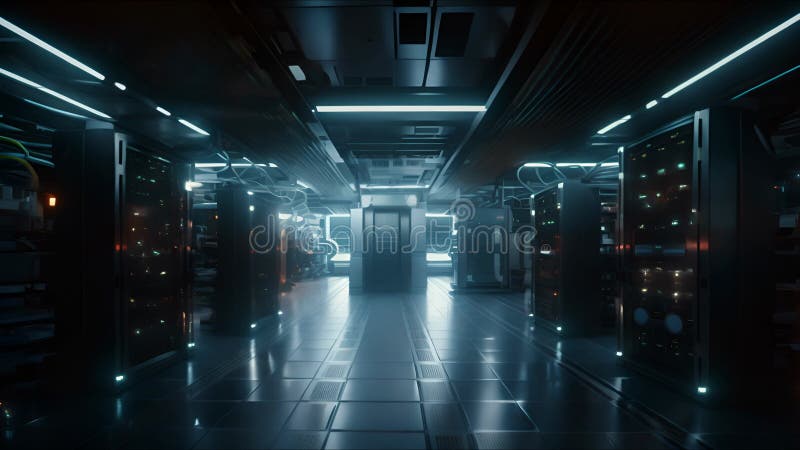 Server Room in a Modern Office of a Technology Company. Development of ...