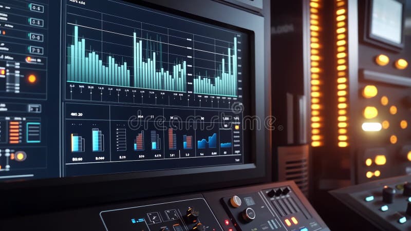 Server Room Monitoring System Displaying Real Time Data Analysis Charts Stock Footage - Video of ...