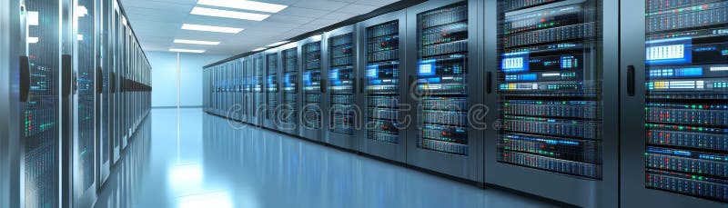 Server Room Network Technology Data Center Cloud Computing Hardware Internet Infrastructure and ...