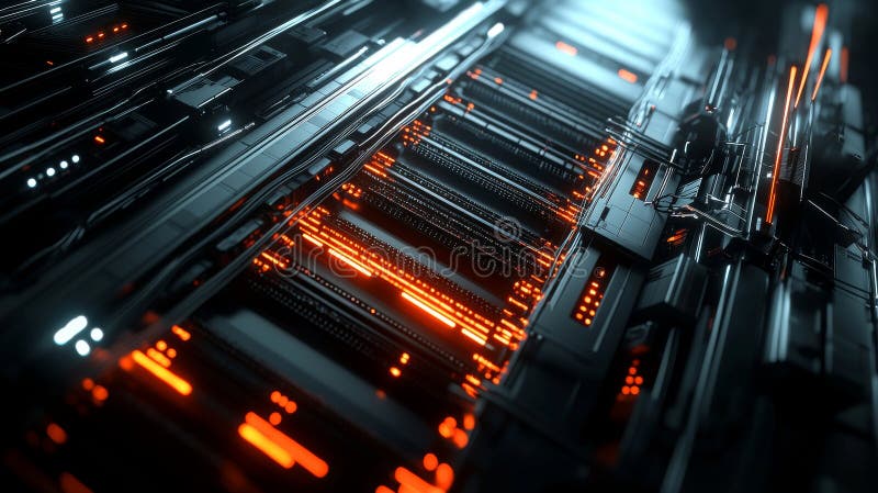 A Server Room Picture Showing a Row of Servers. this Image Can Be Used ...