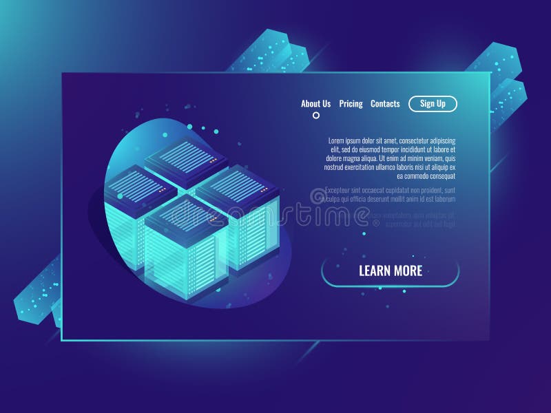 Server Room, Processing of Big Data Concept, Data Center, Database ...