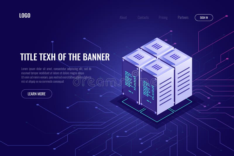 Server Room Rack, Cloud Storage and Remote Data Warehouse, Server ...
