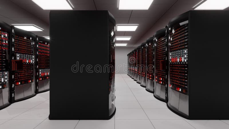Server Room, Rack Servers with Server Error Stock Footage - Video of ...
