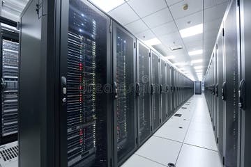 Server Room with Server Racks in Data Center Stock Image - Image of ...
