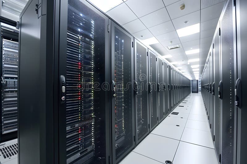 Server Room with Server Racks in Data Center Stock Photo - Image of ...