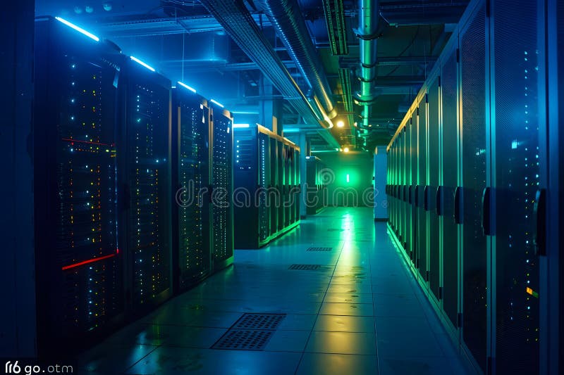 Server Room with Server Racks in Data Center Stock Photo - Image of ...