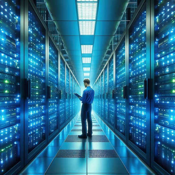 Server Room with Racks. Data Center for Data Processing, Cloud and ...