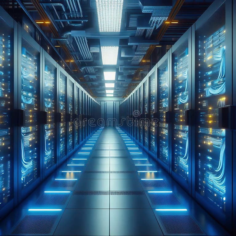 Server Room with Racks. Data Center for Data Processing, Cloud and ...