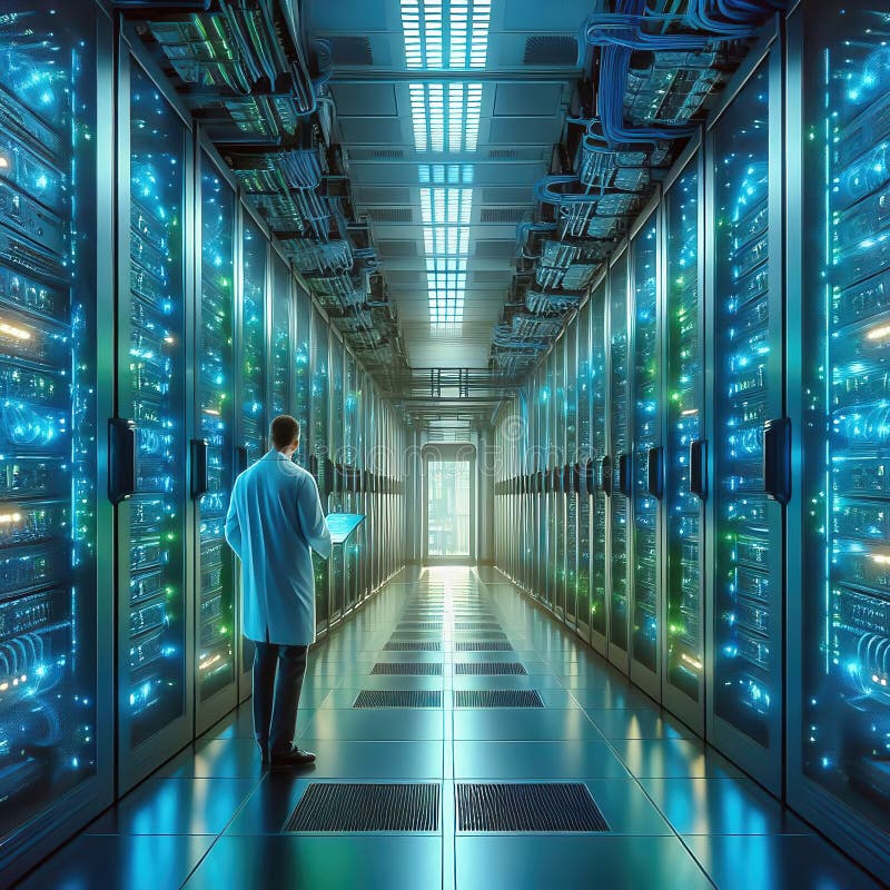 Server Room with Racks. Data Center for Data Processing, Cloud and ...