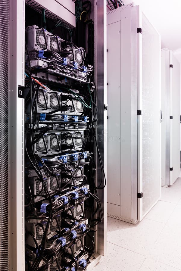 Server Room with Racks in Internet Data Center Stock Image - Image of ...