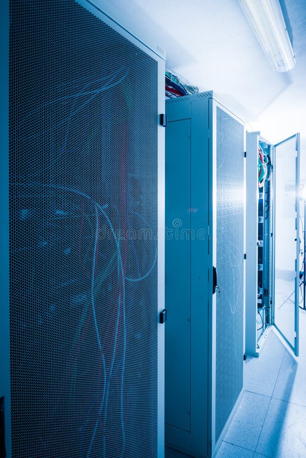 Server Room with Racks in Internet Data Center Stock Image - Image of ...