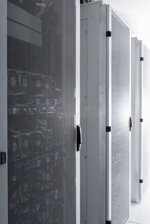 Server Room with Racks in Internet Data Center Stock Image - Image of ...