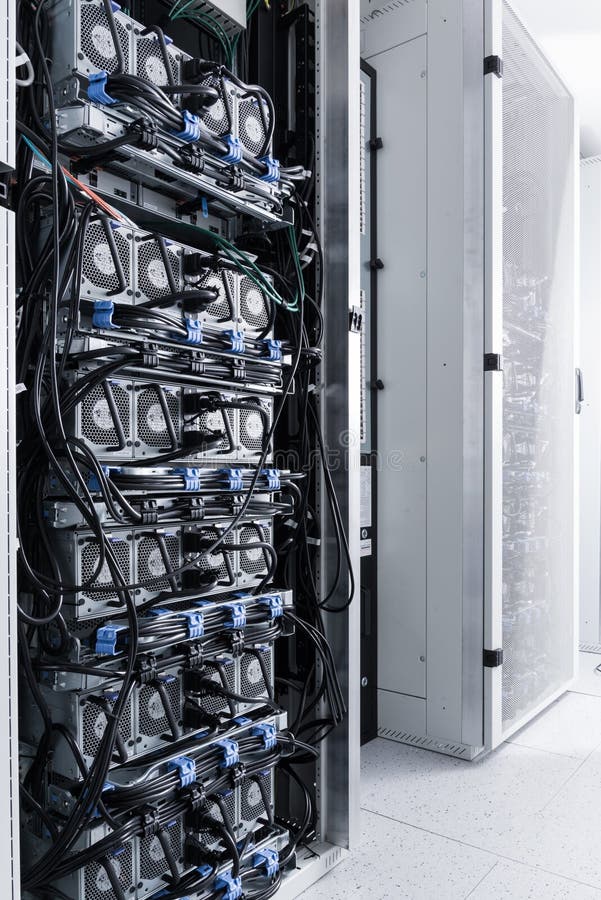 Server Room with Racks in Internet Data Center Stock Image - Image of ...