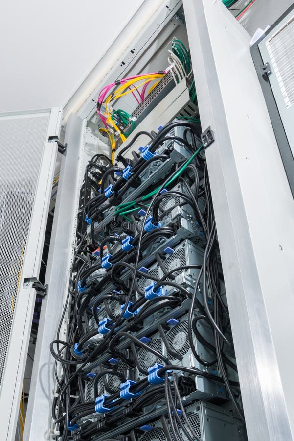 Server Room with Racks in Internet Data Center Stock Image - Image of ...
