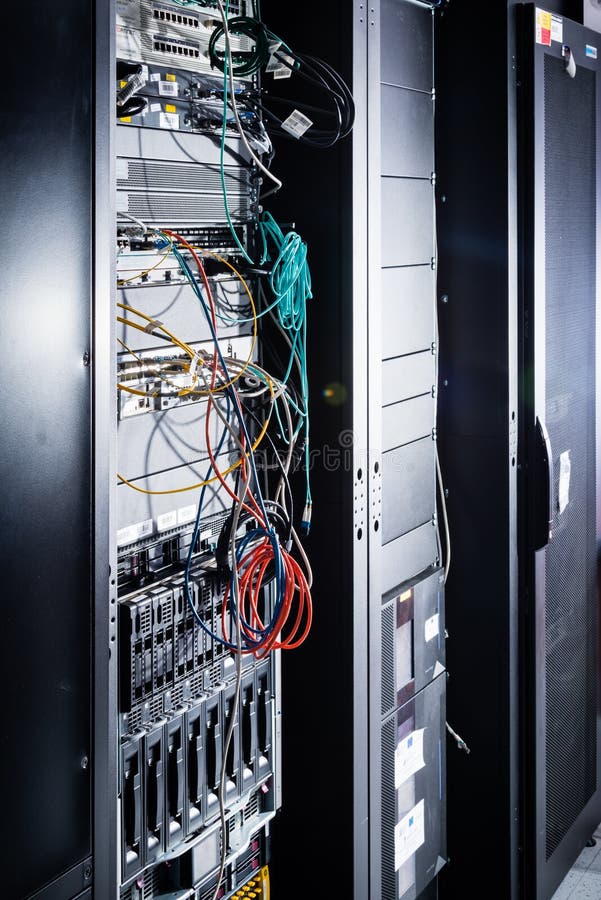 Server Room with Racks in Internet Data Center Stock Photo - Image of ...