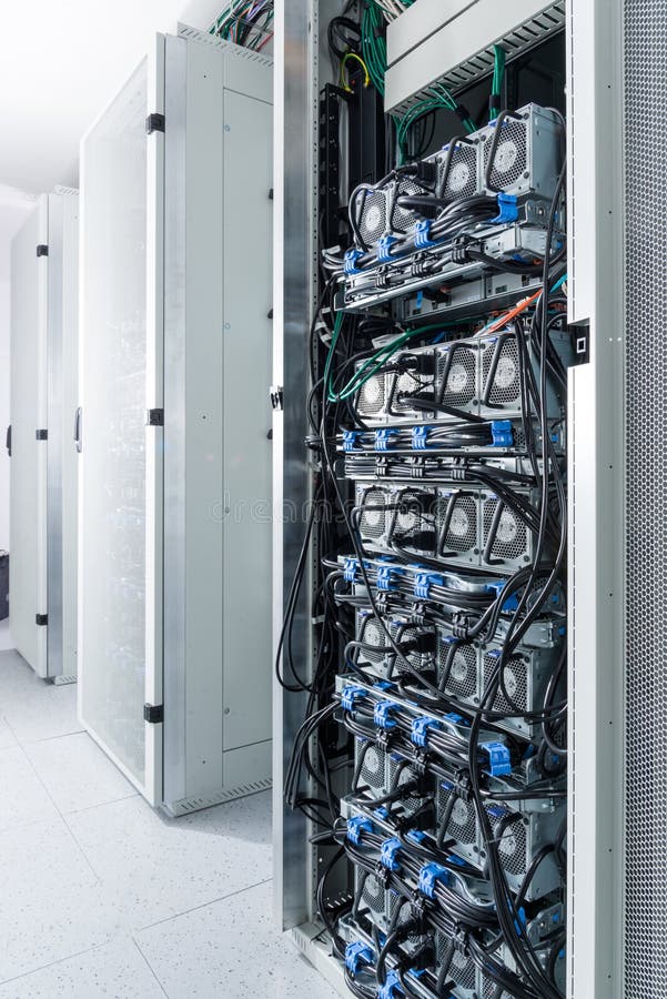 Server Room with Racks in Internet Data Center Stock Image - Image of ...