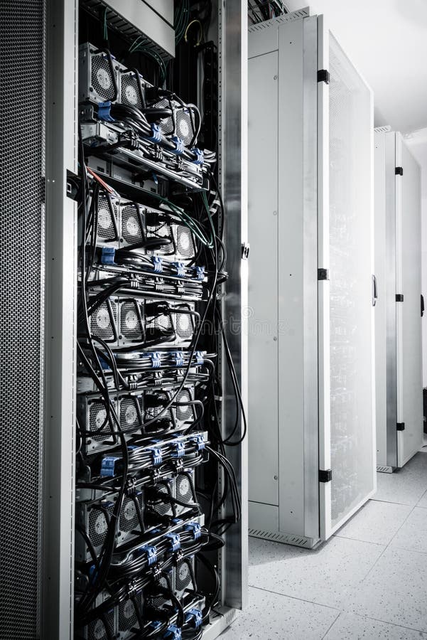 Server Room with Racks in Internet Data Center Stock Photo - Image of ...