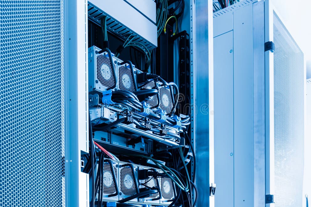 Server Room with Racks in Internet Data Center Stock Photo - Image of ...