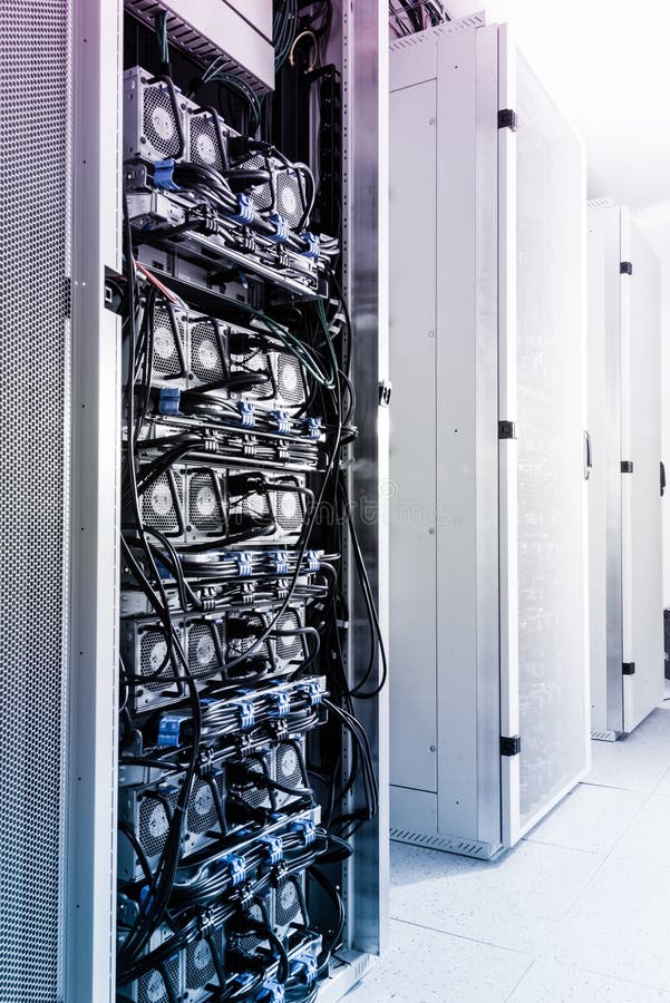 Server Room with Racks in Internet Data Center Stock Image - Image of ...
