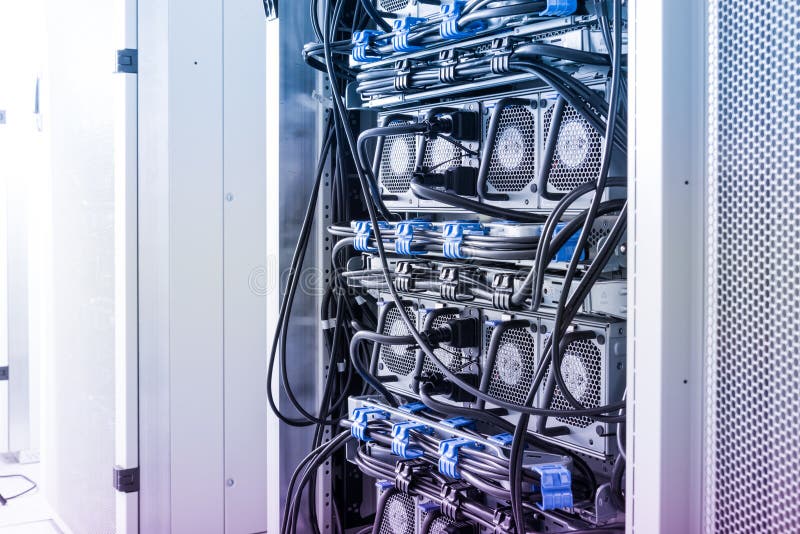Server Room with Racks in Internet Data Center Stock Photo - Image of ...