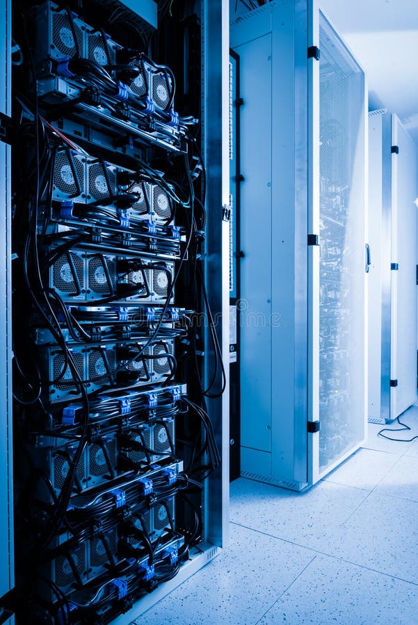 Server Room with Racks in Internet Data Center Stock Image - Image of ...