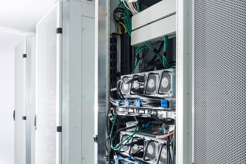 Server Room with Racks in Internet Data Center Stock Photo - Image of ...