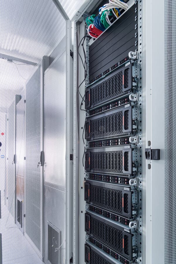 Server Room with Racks in Internet Data Center Stock Image - Image of ...