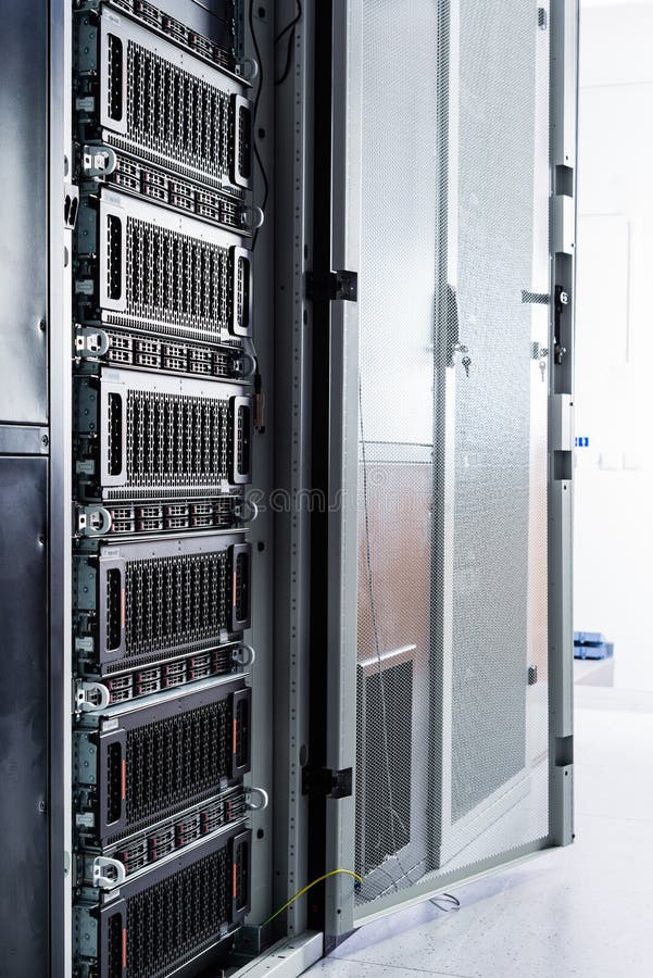 Server Room with Racks in Internet Data Center Stock Photo - Image of ...