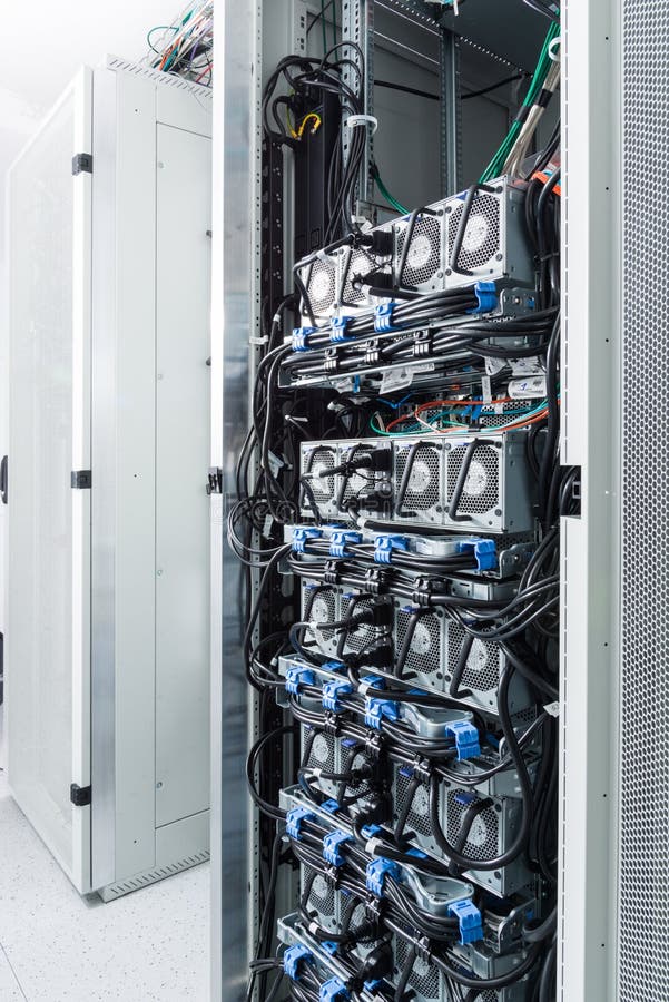 Server Room with Racks in Internet Data Center Stock Image - Image of ...
