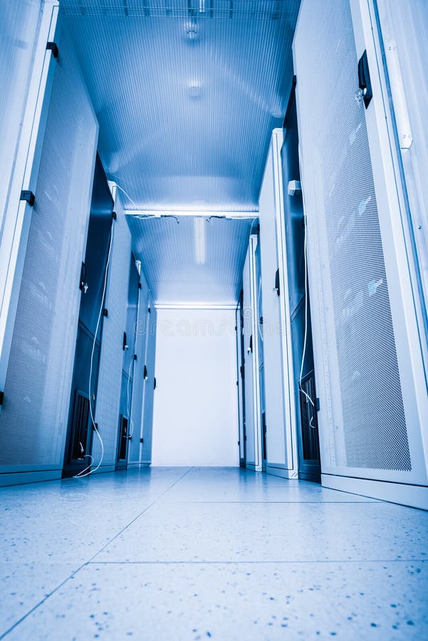 Server Room with Racks in Internet Data Center Stock Image - Image of ...