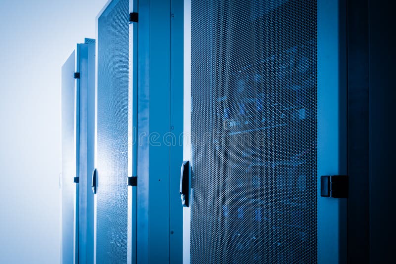 Server Room with Racks in Internet Data Center Stock Image - Image of ...