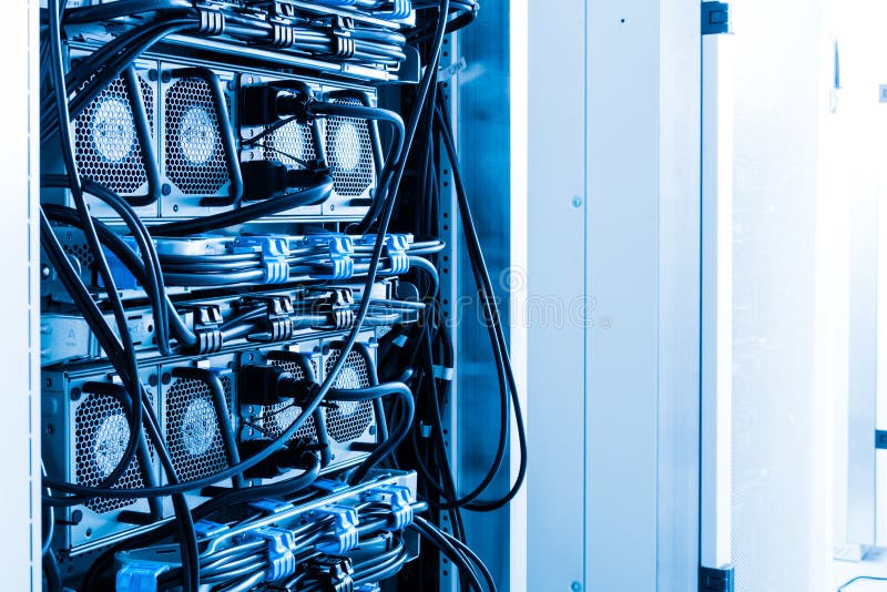 Server Room with Racks in Internet Data Center Stock Image - Image of ...