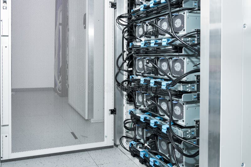 Server Room with Racks in Internet Data Center Stock Photo - Image of ...