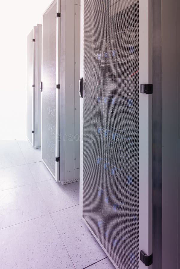 Server Room with Racks in Internet Data Center Stock Photo - Image of ...