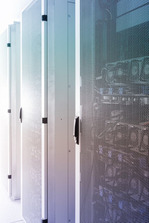 Server Room with Racks in Internet Data Center Stock Photo - Image of ...