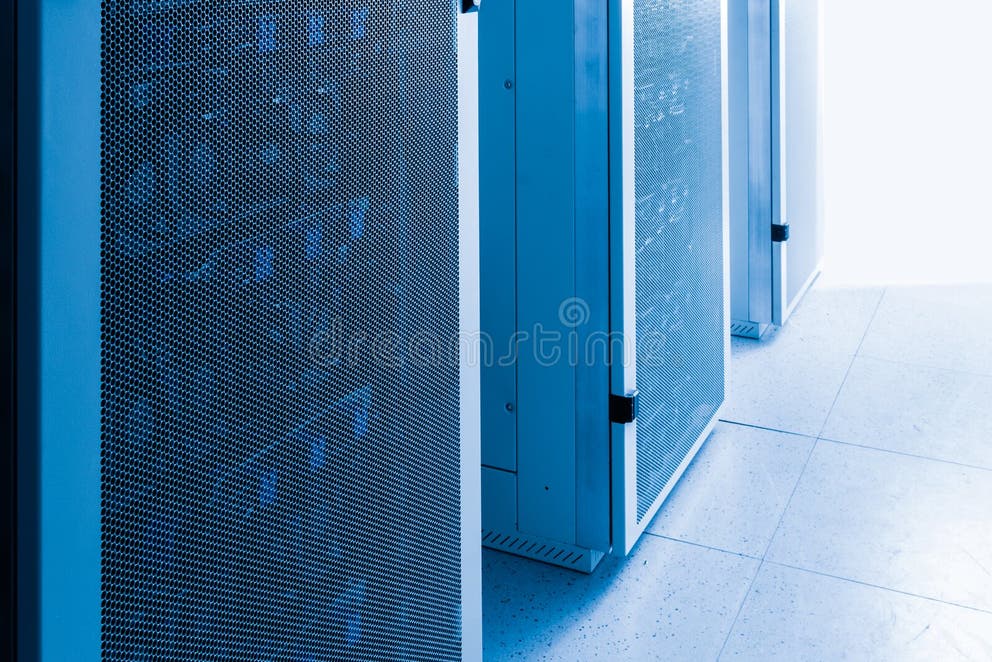 Server Room with Racks in Internet Data Center Stock Image - Image of ...