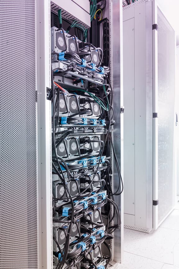 Server Room with Racks in Internet Data Center Stock Photo - Image of ...