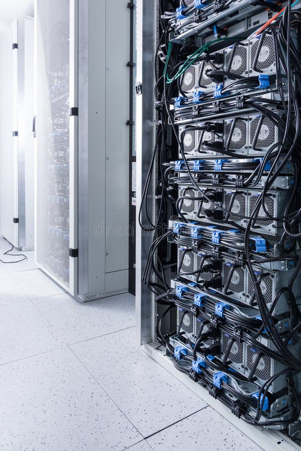 Server Room with Racks in Internet Data Center Stock Photo - Image of ...