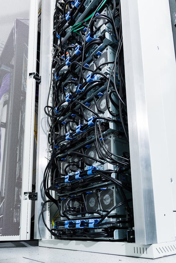 Server Room with Racks in Internet Data Center Stock Image - Image of ...