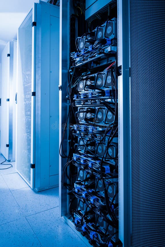 Server Room with Racks in Internet Data Center Stock Photo - Image of ...