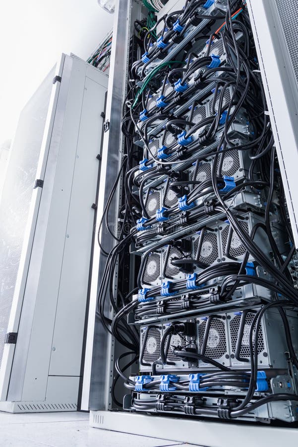 Server Room with Racks in Internet Data Center Stock Photo - Image of ...