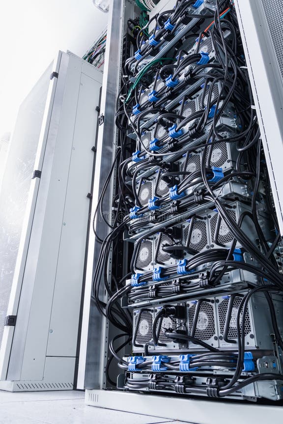 Server Room with Racks in Internet Data Center Stock Photo - Image of ...