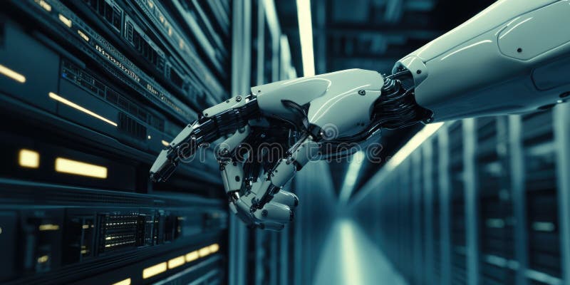 Server Room Robotic Arm stock image. Image of mechanical - 376067671