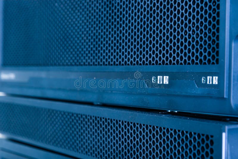 Server Room with a Row of Server Racks Stock Photo - Image of business ...