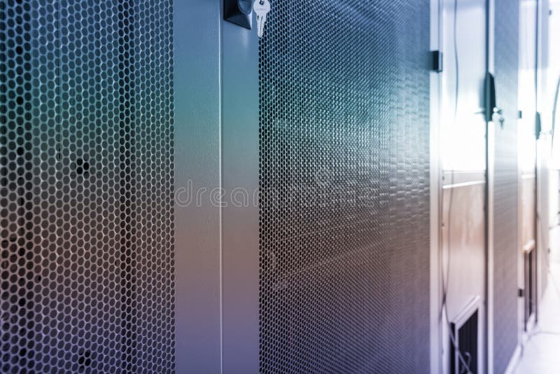 Server Room with a Row of Server Racks Stock Photo - Image of ...