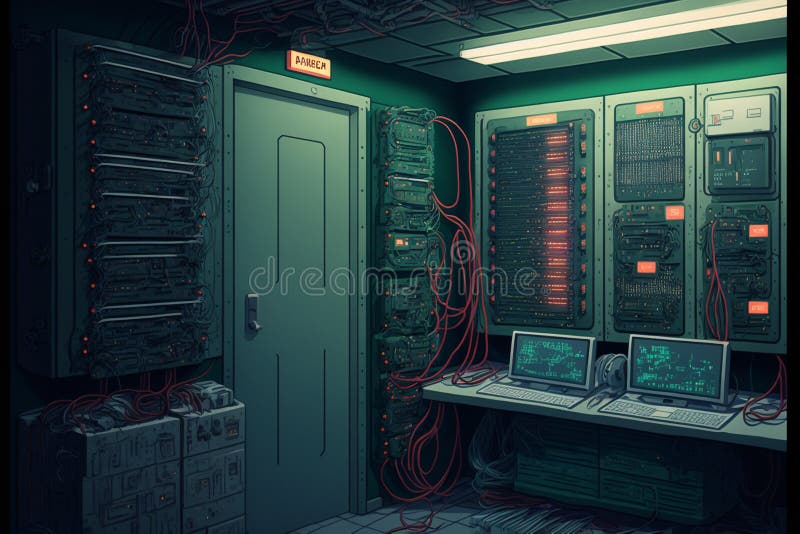 Server room stock illustration. Illustration of hardware - 268120128