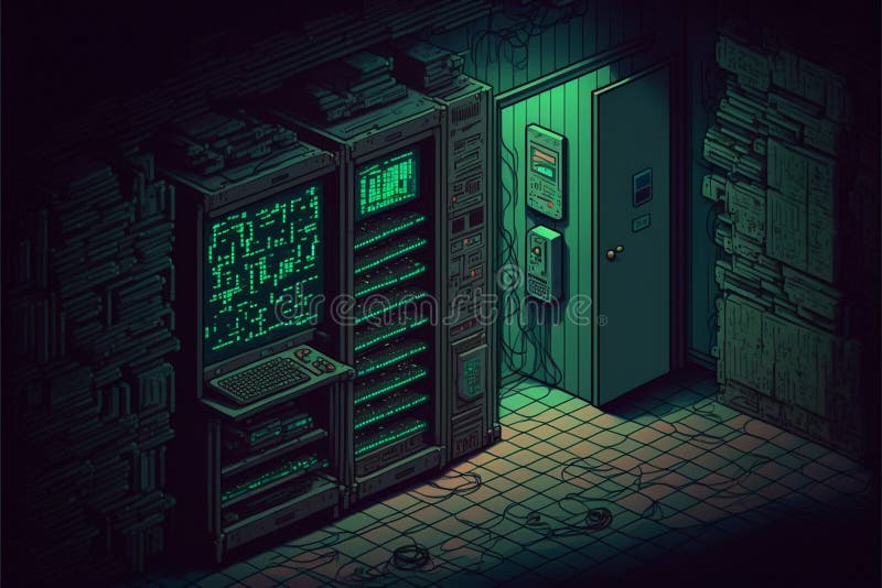 Server room stock illustration. Illustration of data - 268120136