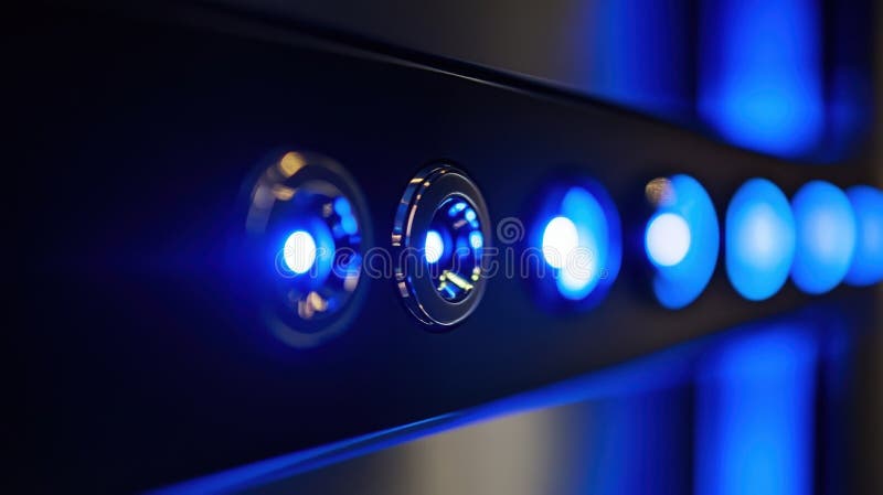 Server Room Showing Data Center Security with Blue Lights Stock ...